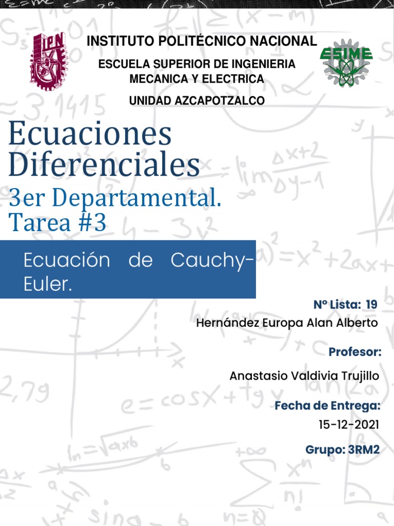 Ecuación de Cauchy Euler | PDF | Ecuaciones | Integral