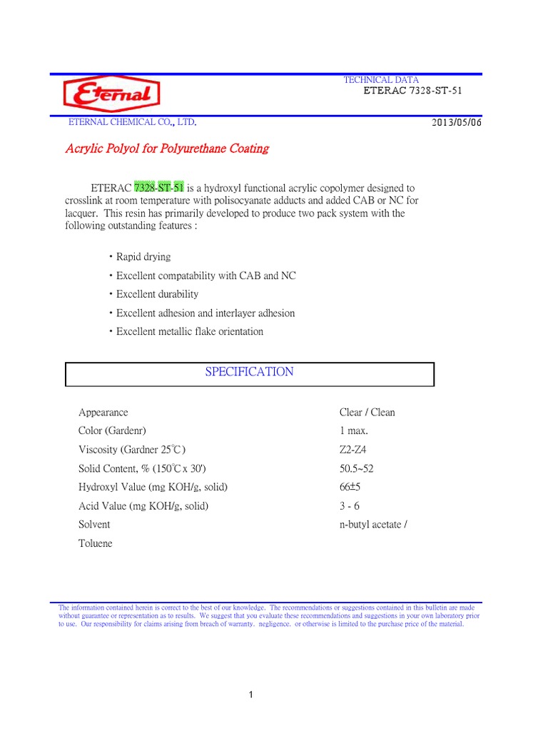 Technical Specifications and Performance Details for ETERAC 7328-ST-51 ...