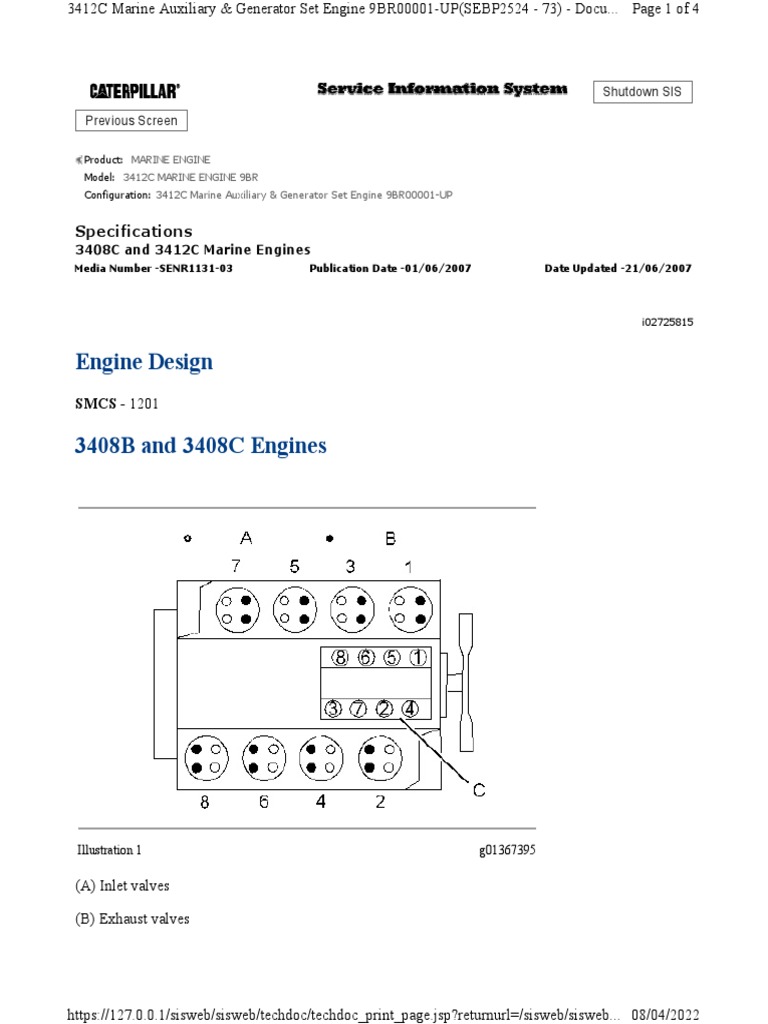 Engine Desing 3412 C Marine | PDF | Engines | Vehicle Technology