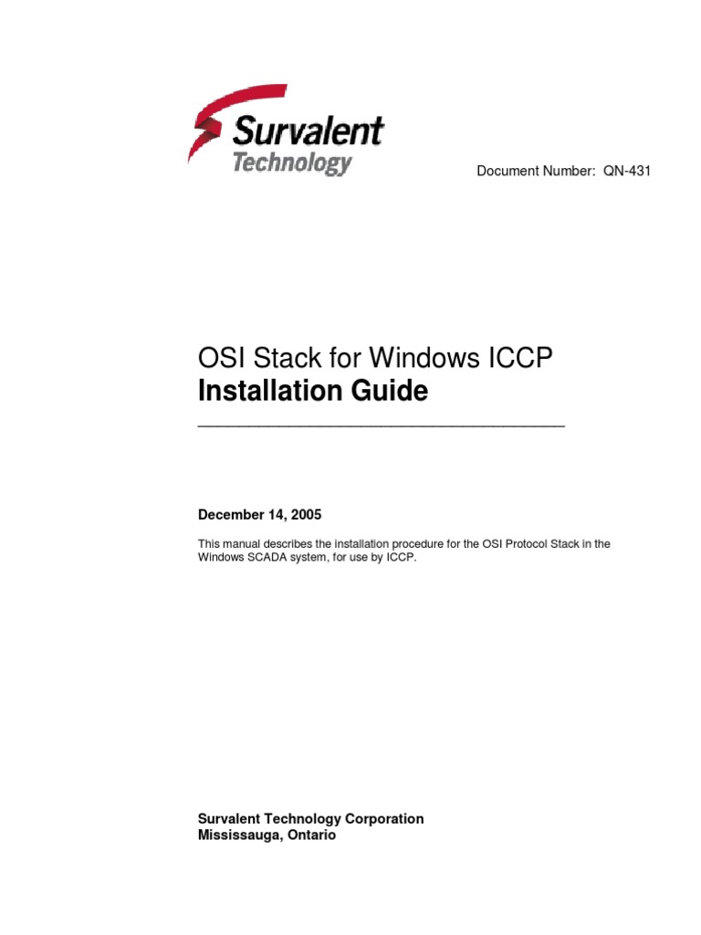 QN431 OSI Stack For Windows ICCP | PDF | Microsoft Windows | Osi Model