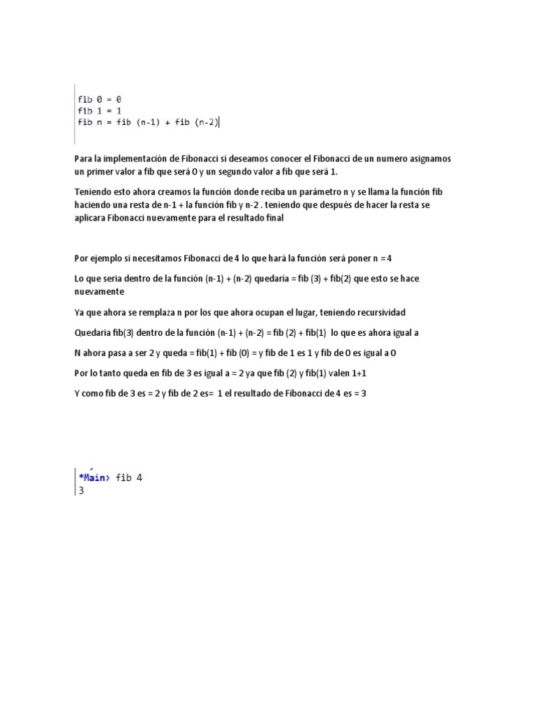Implementación recursiva de la sucesión de Fibonacci mediante una ...