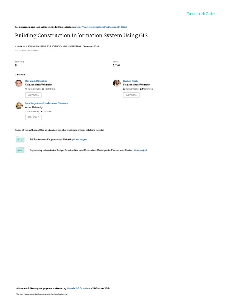 Building Construction Information System Using GIS: Arabian Journal For ...