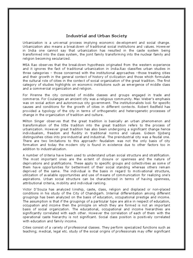 Industrial and Urban Society | PDF | Social Stratification | Society