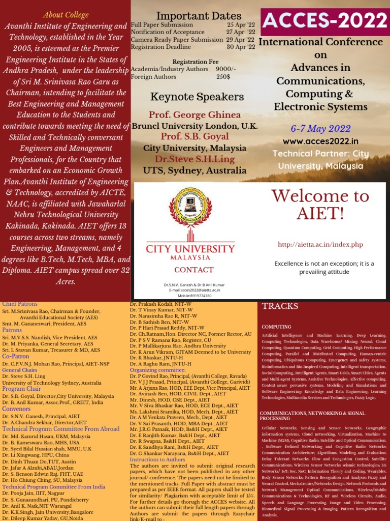 International Conference Brochure | PDF | Computing | Engineering