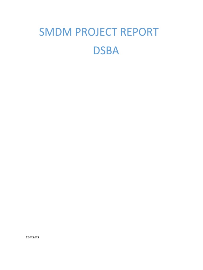 SMDM PROJECT REPORT Kriti | PDF | Statistics | Sampling (Statistics)