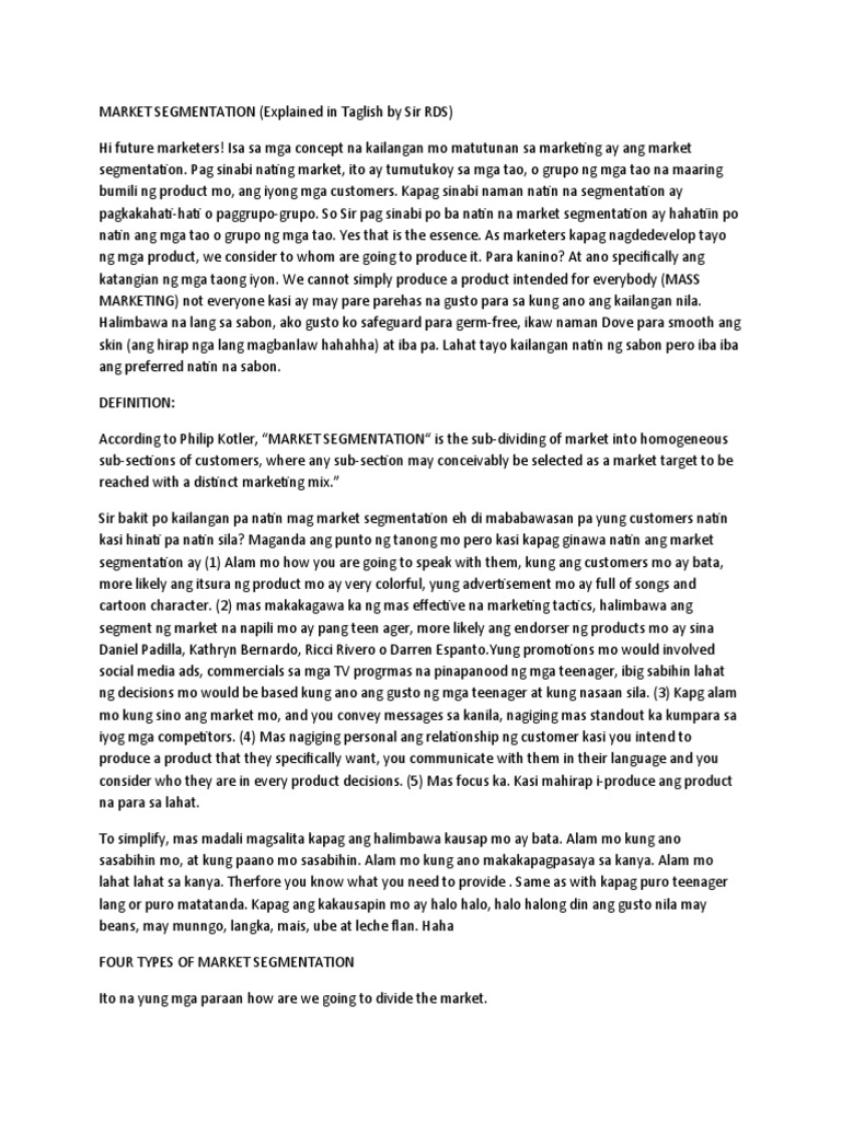 Market Segmentation | PDF
