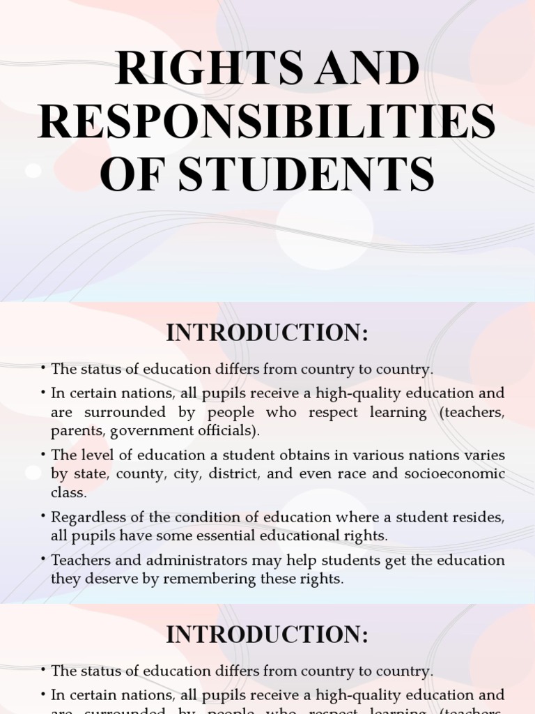 Rights and Responsibilities of Students | Download Free PDF ...
