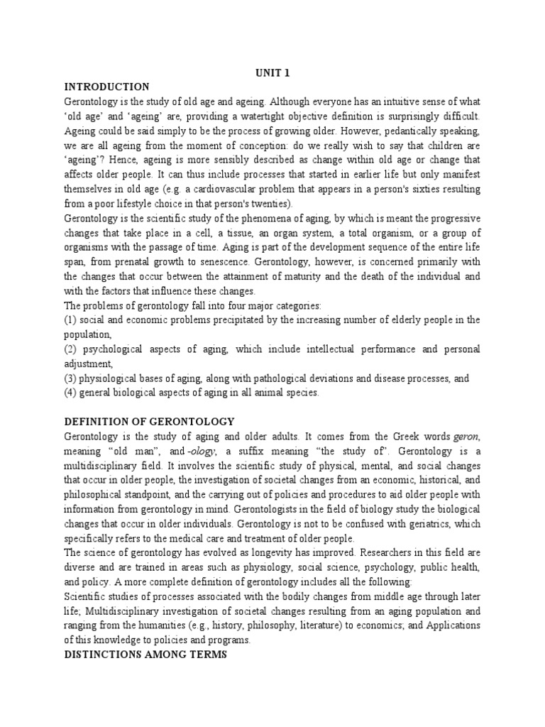 Gerontology | PDF | Gerontology | Ageing