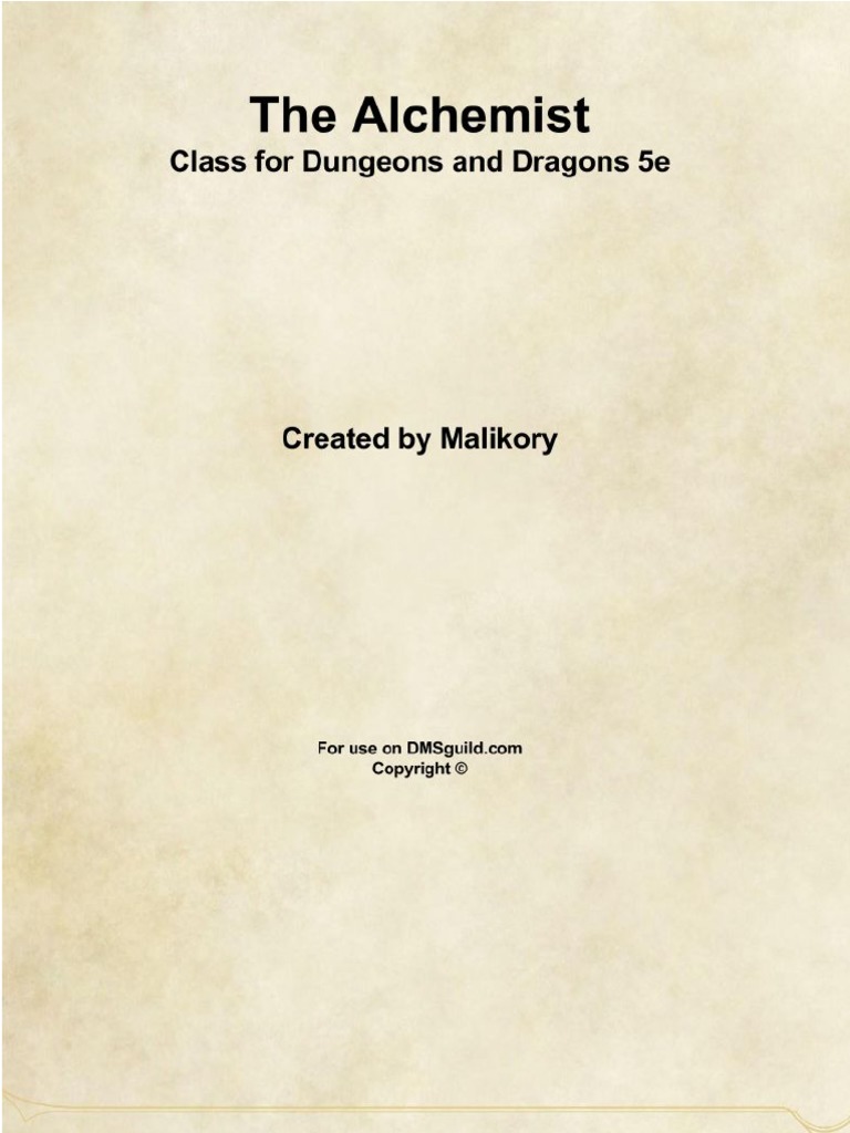 Alchemist 5e Class | PDF | Alchemy