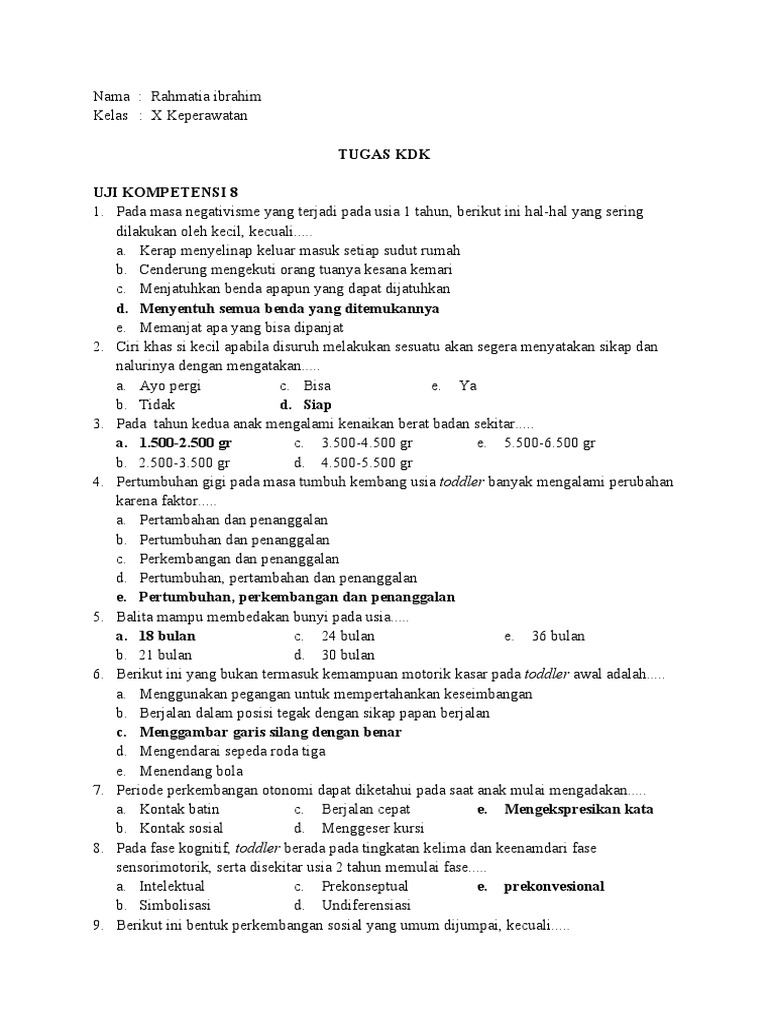 Tugas Keperawatan Rahmatia | PDF | Karier & Perkembangan | Kesehatan Holistik