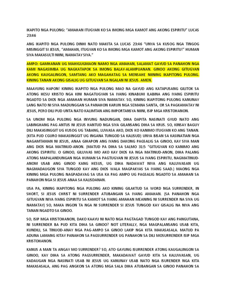 Ikapito Nga Pulong | PDF