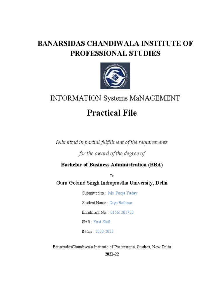 Information System Management File | PDF | Sql | Software Engineering