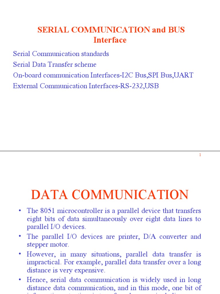 Serial Communication Bus-Interface (Unit3) | PDF | Usb | Computer ...