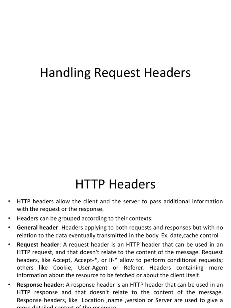 Unit2-2.1Handling Request Headers | PDF | Http Cookie | Hypertext ...