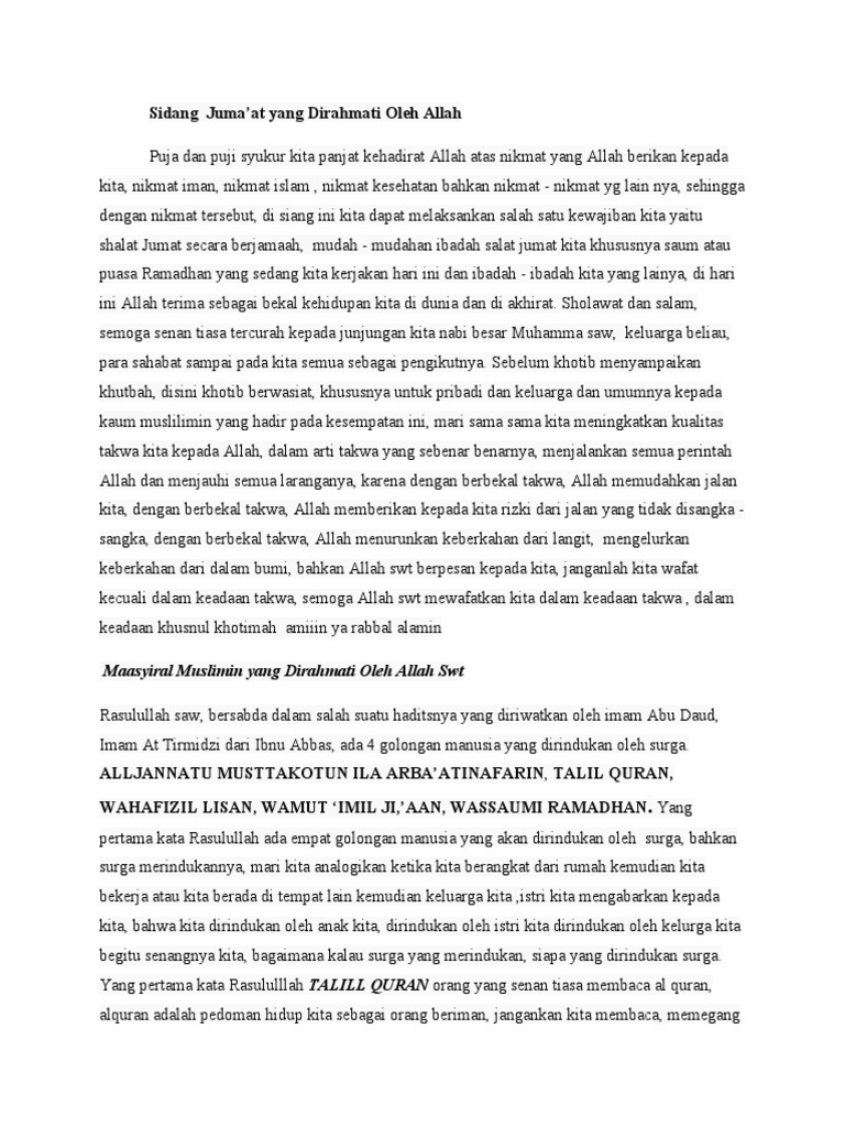 4 Golongan Yang Dirindukan Syurga | PDF | Kajian Bahasa Asing