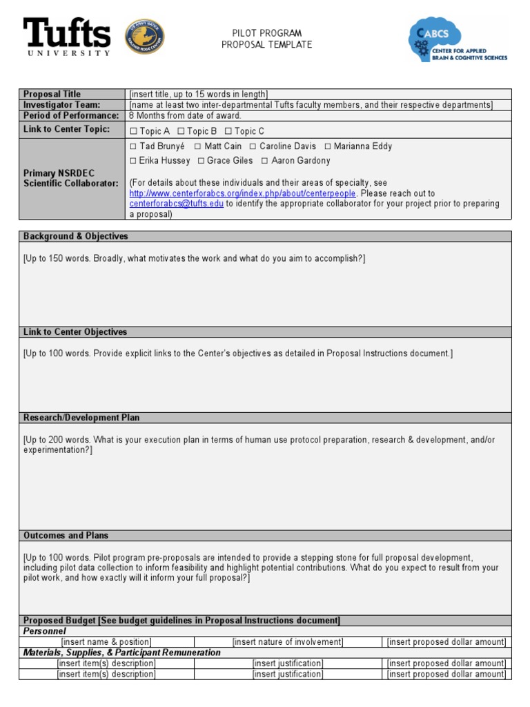 Pre-Proposal Template With Equipment | Download Free PDF | Computing