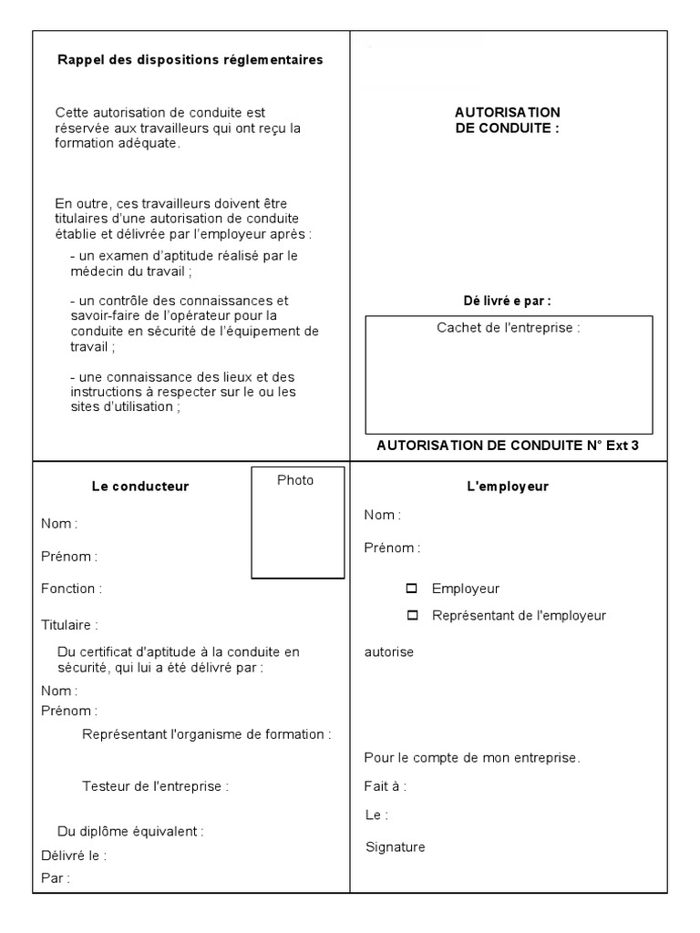 Autorisation de Conduite | PDF Autorisation de Conduite | PDF