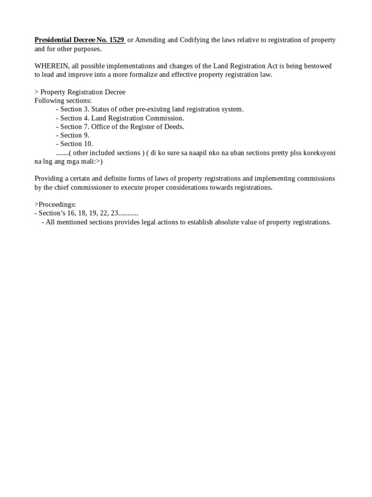 Property Registration Law Update | PDF