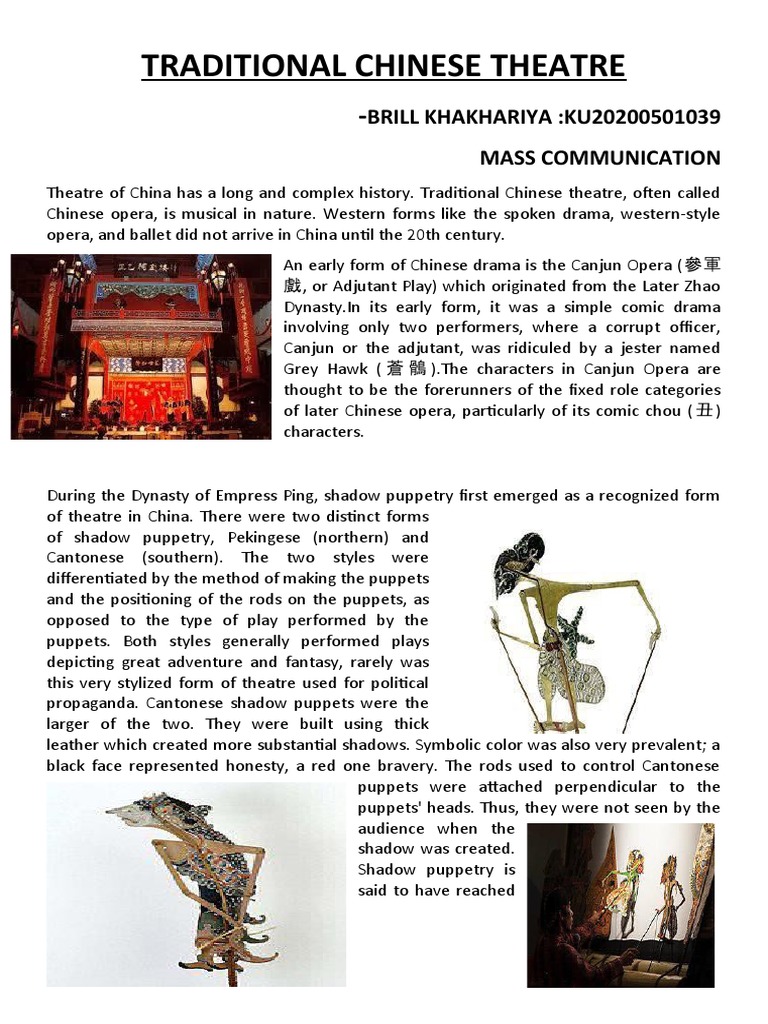 Traditional Chinese Theatre: BRILL KHAKHARIYA:KU20200501039 Mass ...