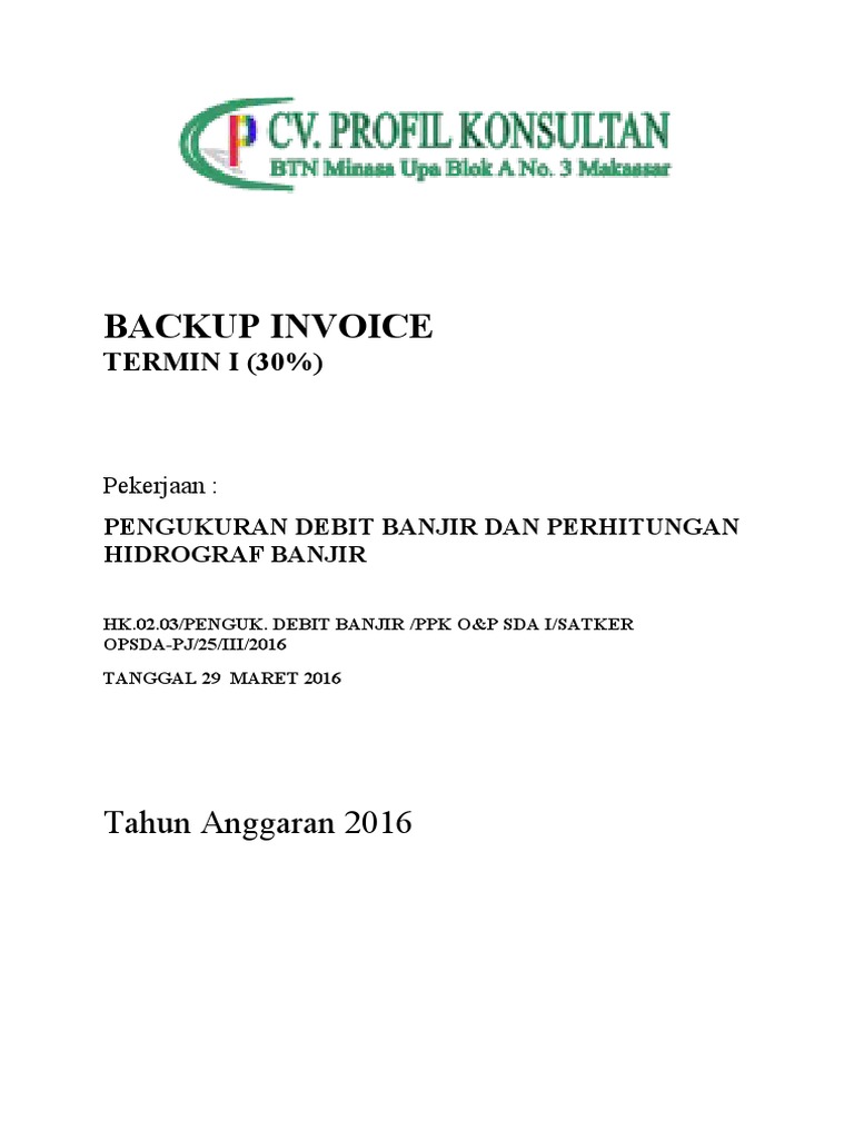 Sampul BACKUP INVOICE | PDF