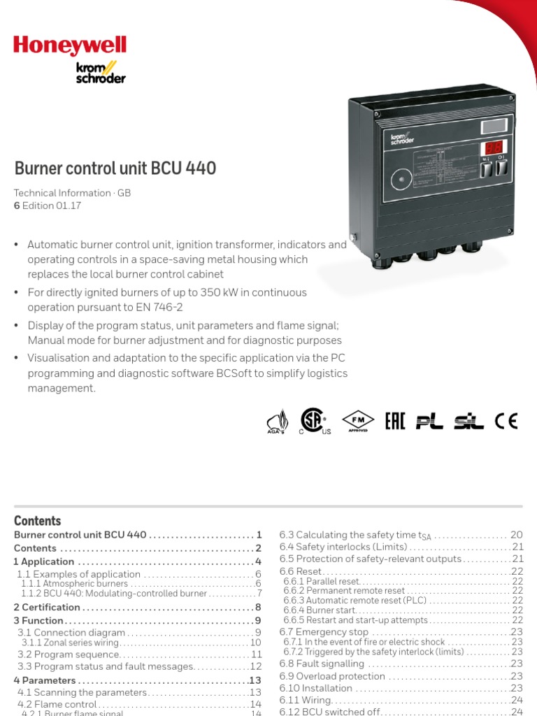 Burner Control Unit BCU 440: Technical Information GB | PDF | Mains ...