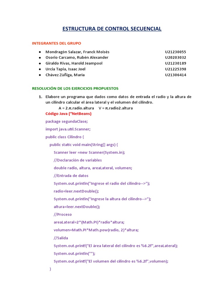 Estructura de Control Secuencial (Semana 3) | PDF