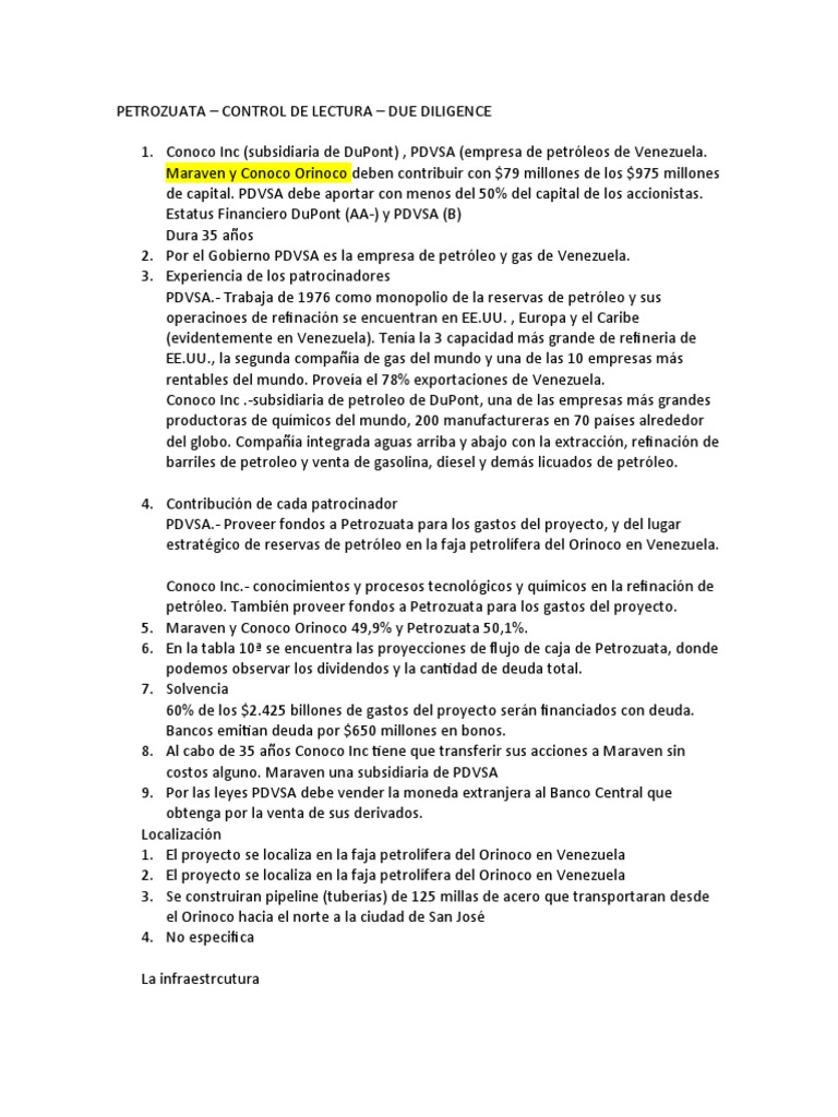 PETROZUATA | PDF | Petróleo | Venezuela