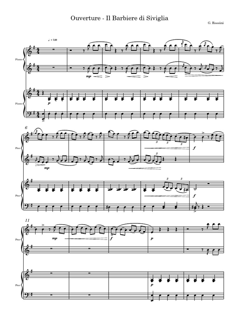 Ouverture - Il Barbiere Di Siviglia | PDF | Opera | Italian Music