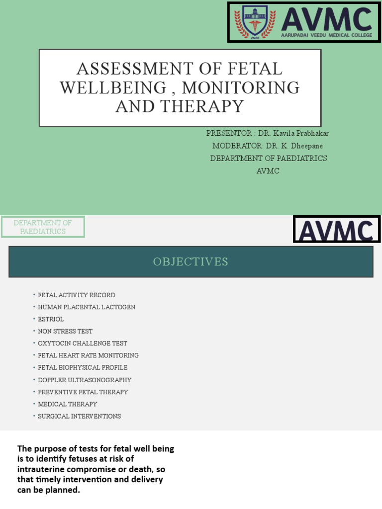 Fetal Wellbeing Assessment Techniques | PDF | Fetus | Pregnancy