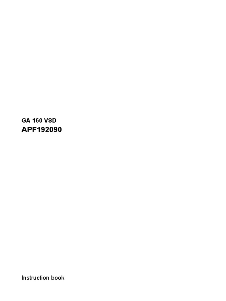 Ga 160 VSD: Instruction Book | PDF | Valve | Switch