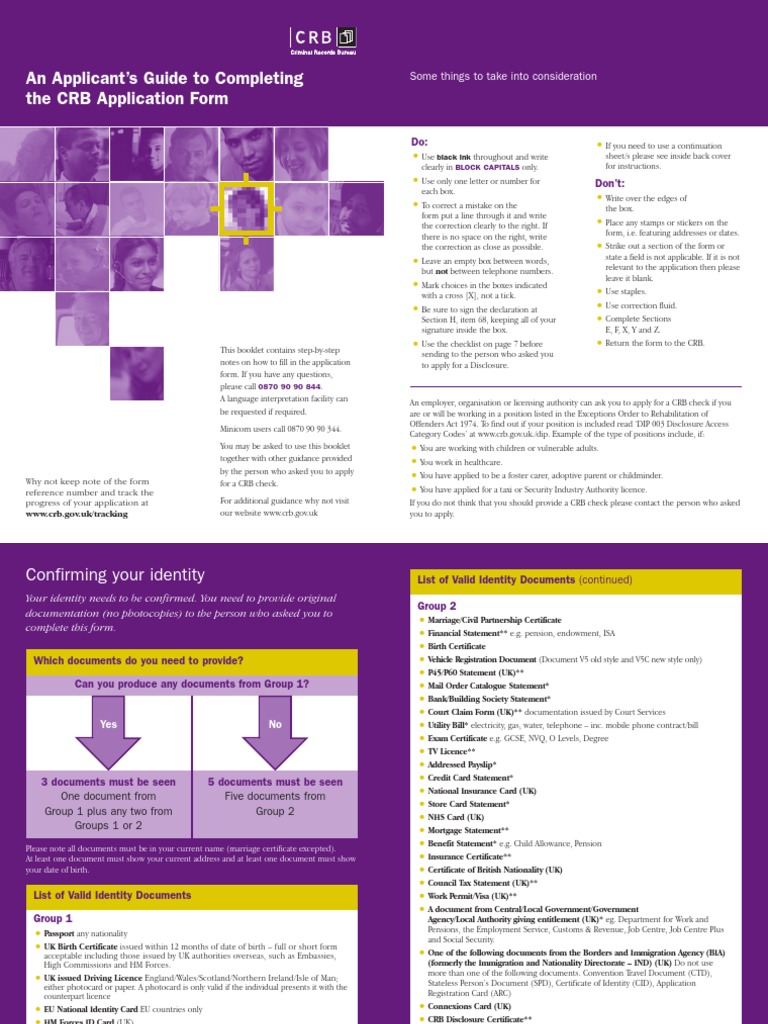 An Applicant's Guide To Completing The CRB Application Form: Some ...