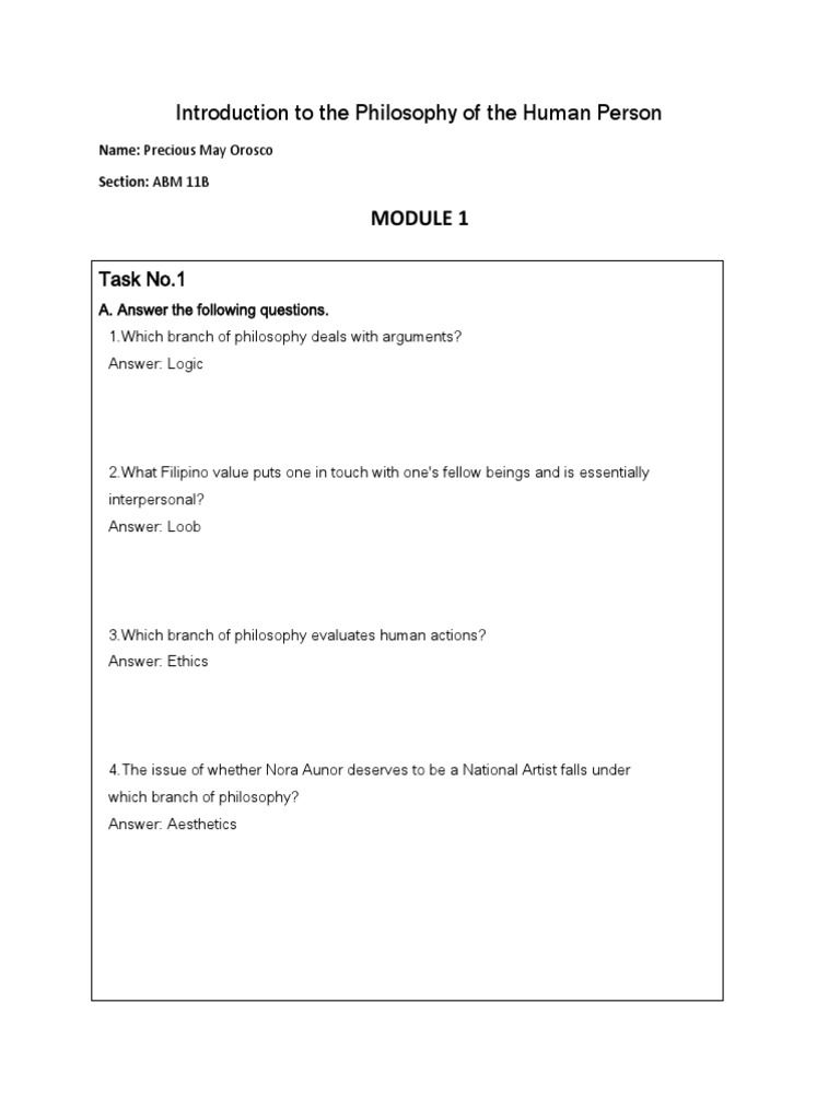 IPHP Module 1 Assessment Task | PDF | Reason | Thought