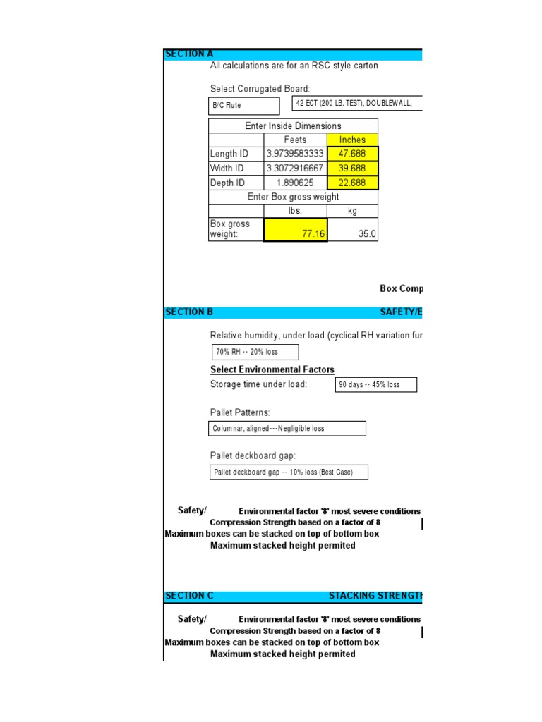 Quantum McKee Compression Calculator | PDF | Pallet | Metrology