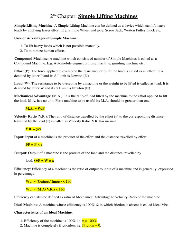 2nd Chapter Notes Mechanical Engineering Diploma | PDF | Machines | Gear