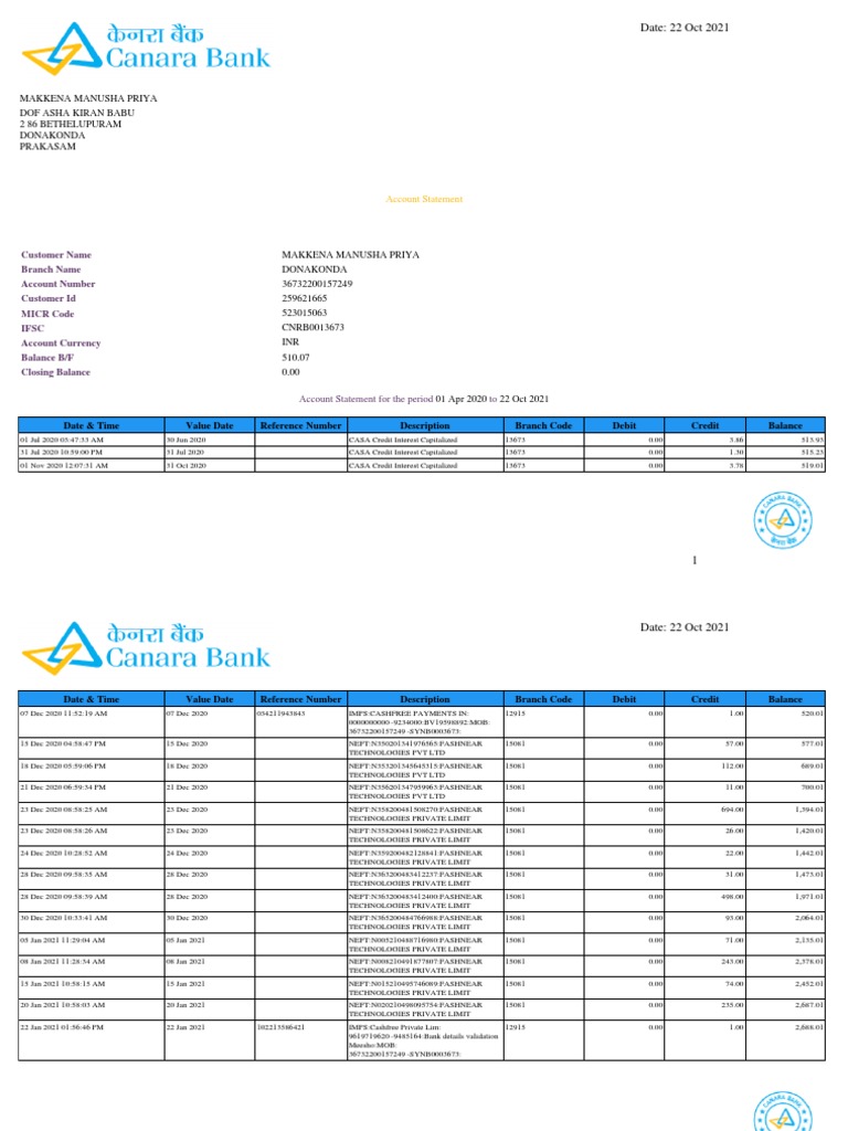 Account Statment 221020211334835 | PDF | Phishing | Service Industries