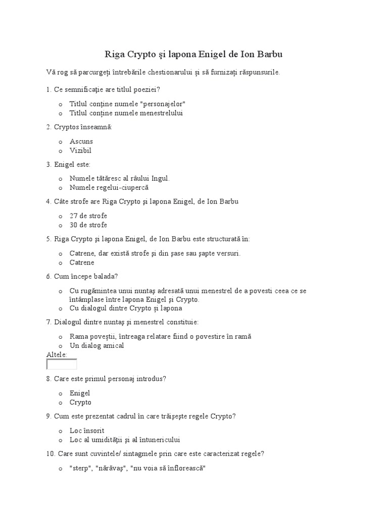 Riga Crypto Si Lapona Enigel de Ion Barbu | PDF