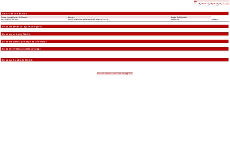 FAOV Empleador - Menu | PDF | Finanzas y dinero