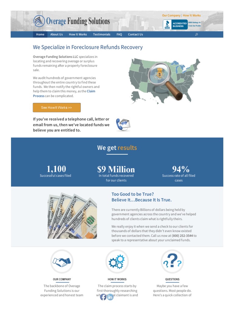 We Specialize in Foreclosure Refunds Recovery | PDF | Foreclosure