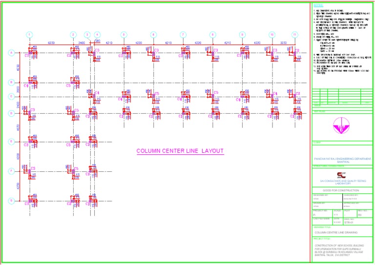 1 Column Centre Line DWG | PDF | Computer Aided Design