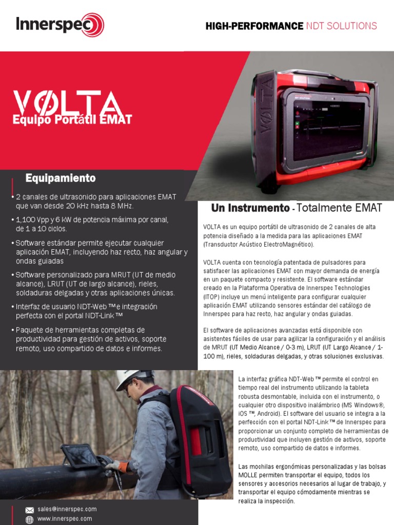Ficha Técnica Equipo Innerspec VOLTA | PDF | Software de la aplicacion ...
