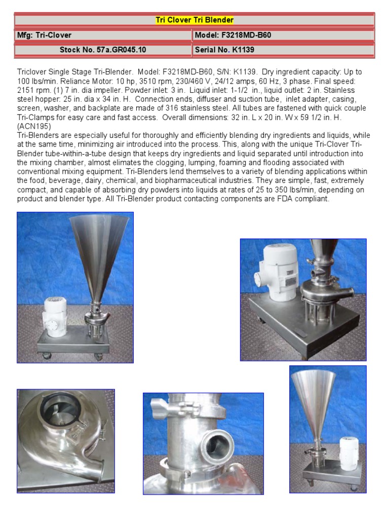 Catalogos TRI BLENDER | PDF | Pump | Valve