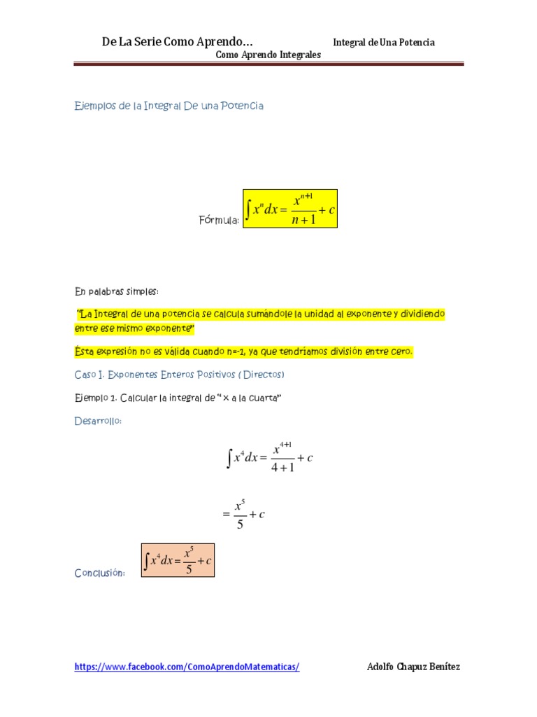 Integral de Una Potencia | PDF | Exponenciación | Zona