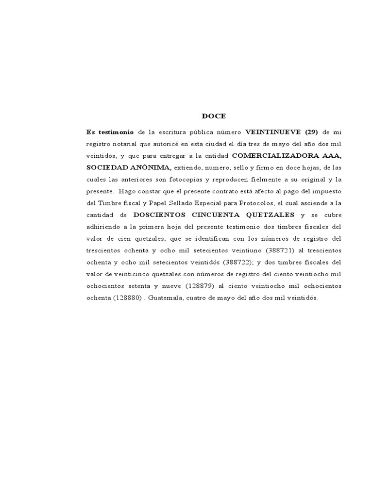 Razón Testimonio de Escritura Social | PDF | Finanzas y administración ... Razón Testimonio de Escritura Social | PDF | Finanzas y administración ...