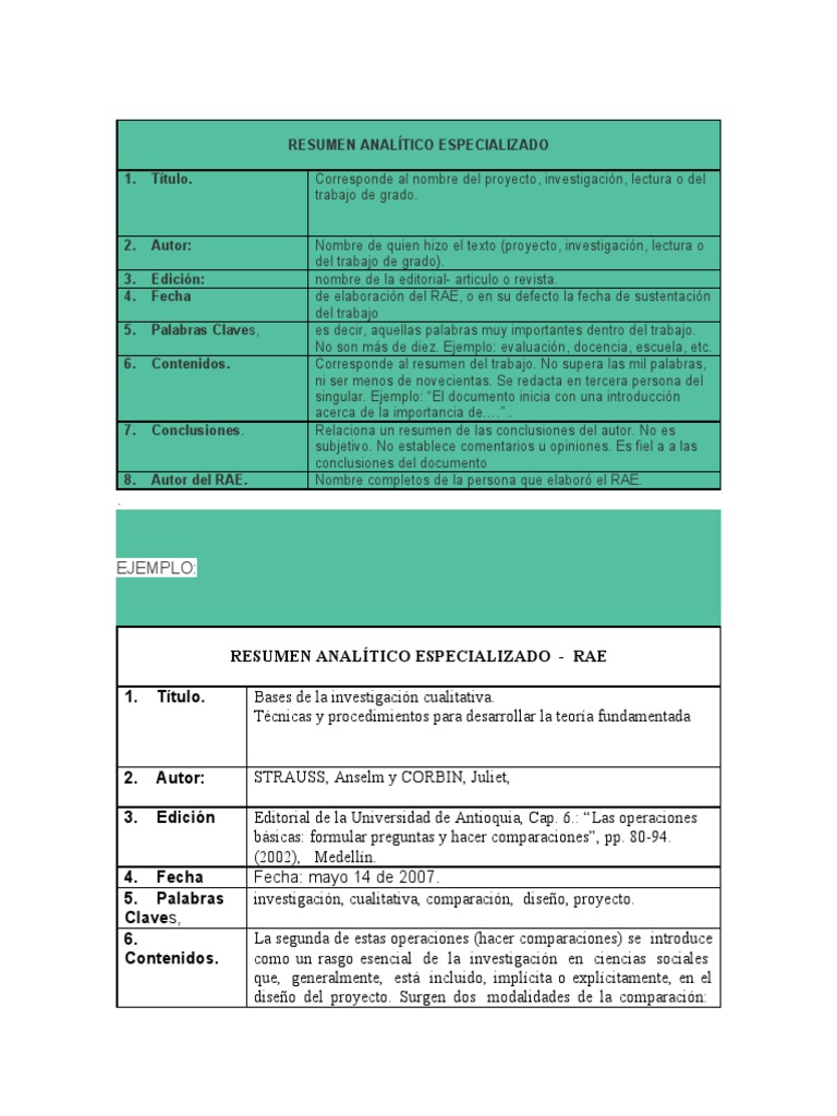 Formato y Ejemplo de Rae | PDF | Teoría | Science