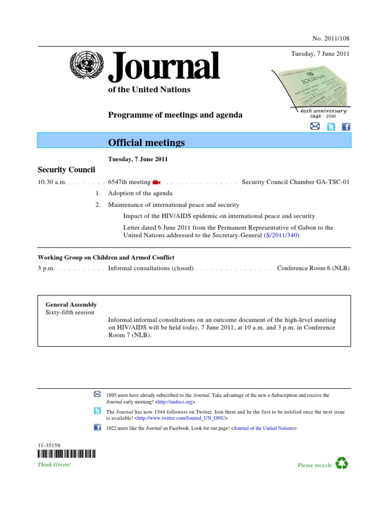 United Nations Journal-2011/06/07 Eng (Kot) | PDF | United Nations ...