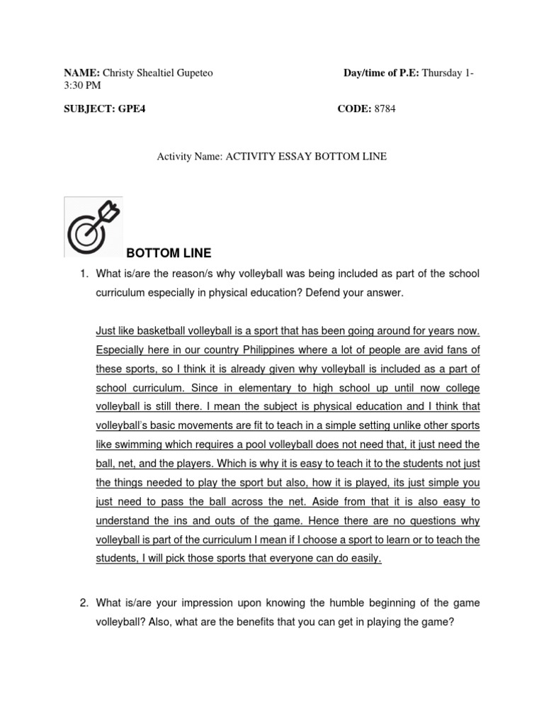 Module 3 Volleyball Essay | PDF