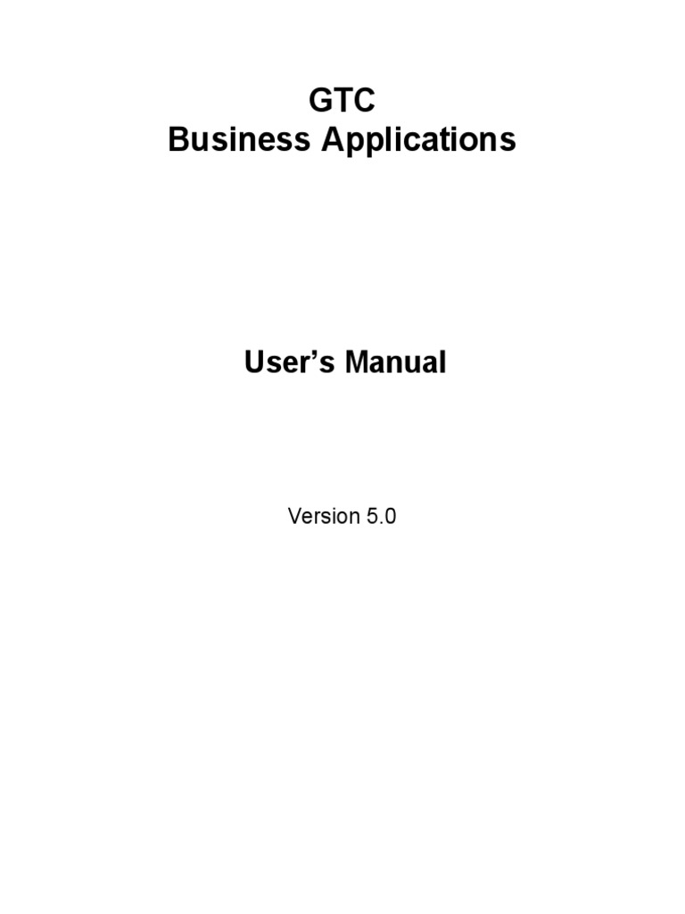 GTC Business Applications: User's Manual | PDF | Installation (Computer ...