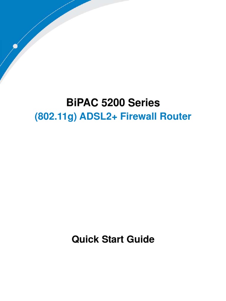 BiPAC 5200 Series Quick Start Guide | PDF