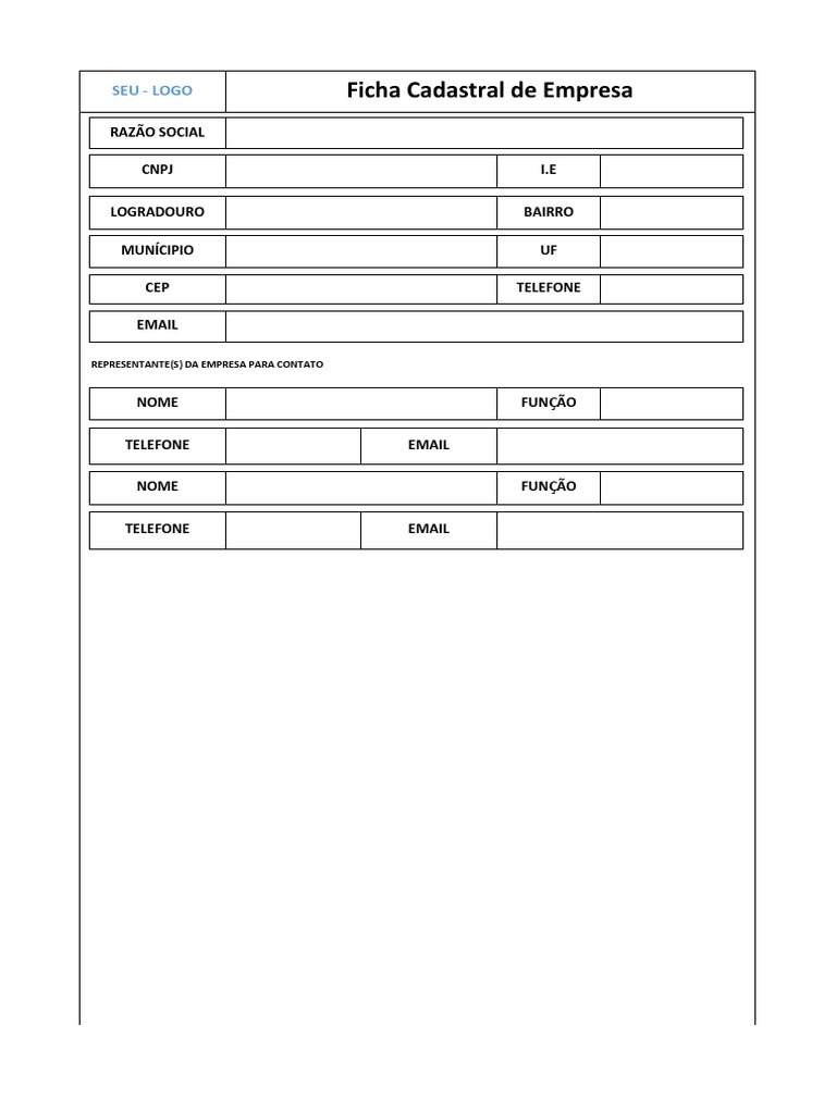 Modelo de Ficha Cadastral de Empresa em Excel 2 | PDF