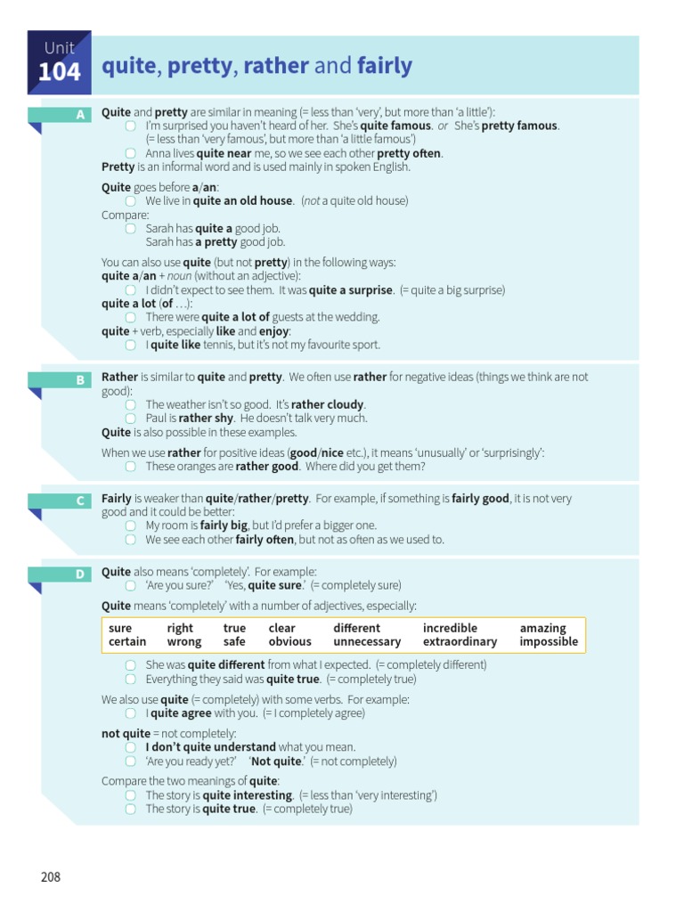 Quite, Pretty, Rather, Fairly | PDF